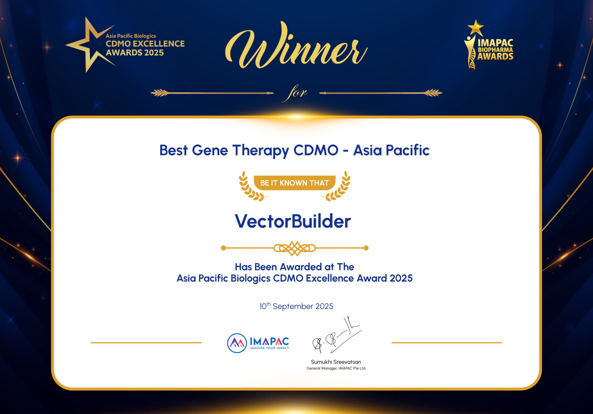 VectorBuilder Wins Two IMAPAC Awards, Cementing Leadership in Gene ...