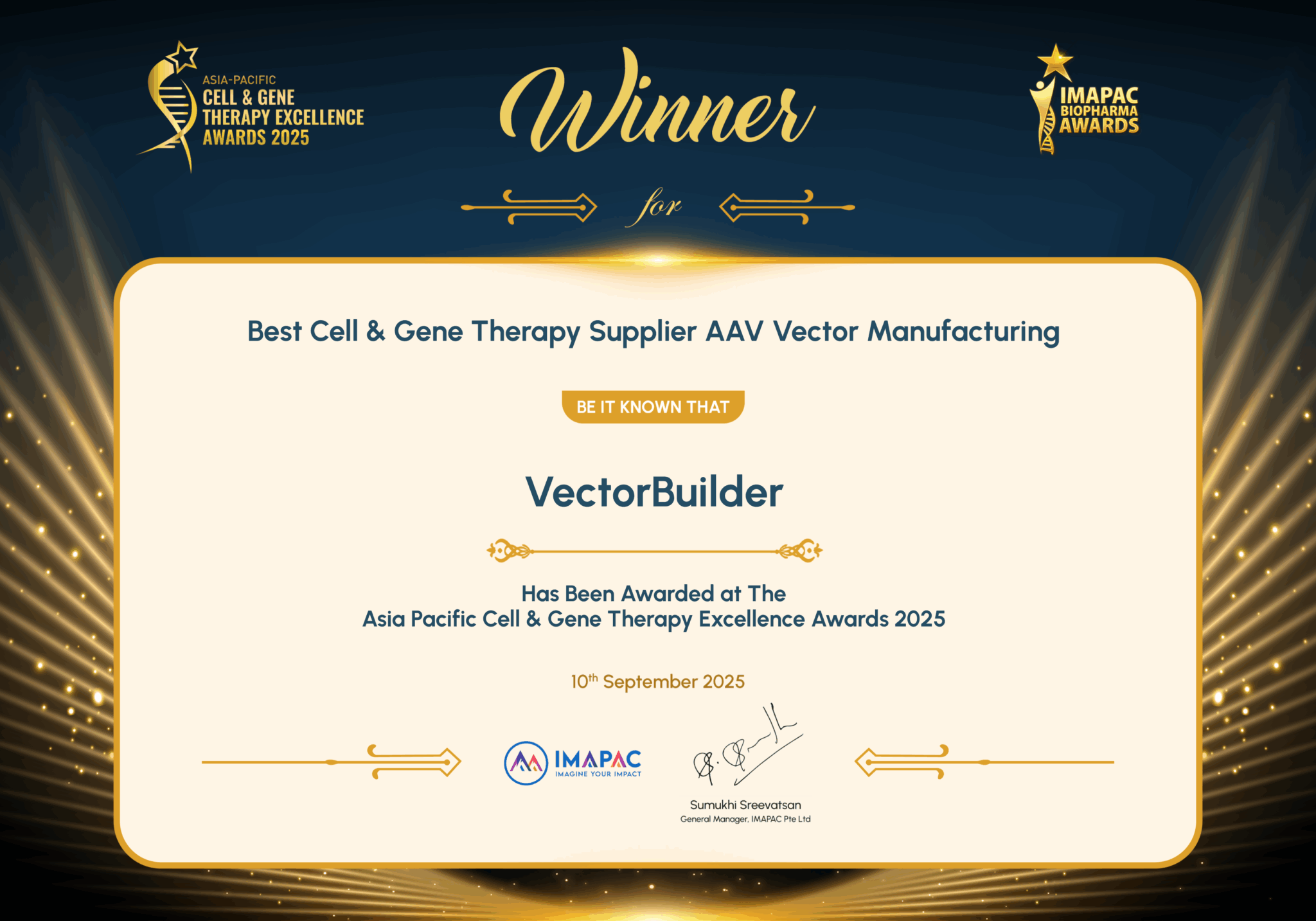 VectorBuilder Wins Two IMAPAC Awards, Cementing Leadership in Gene ...